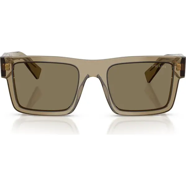 Prada 52mm Rectangular Sunglasses - Terra/terra Bio