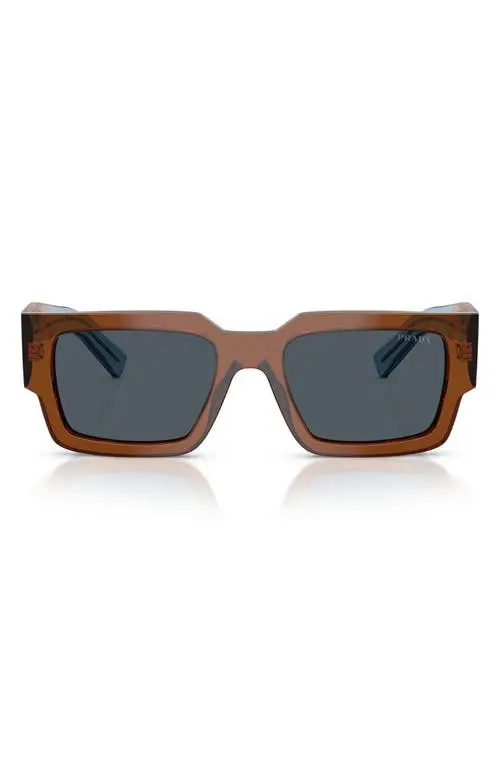 Prada 55mm Rectangular Sunglasses - Chocolate/dark Grey