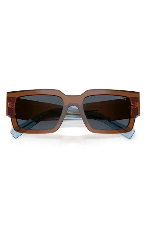 Prada 55mm Rectangular Sunglasses - Chocolate/dark Grey