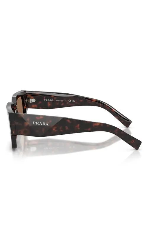 Prada 55mm Rectangular Sunglasses - Root Tortoise/dark Brown
