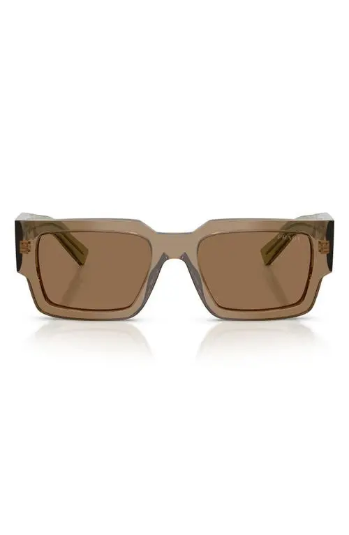 Prada 55mm Rectangular Sunglasses - Terra/light Brown