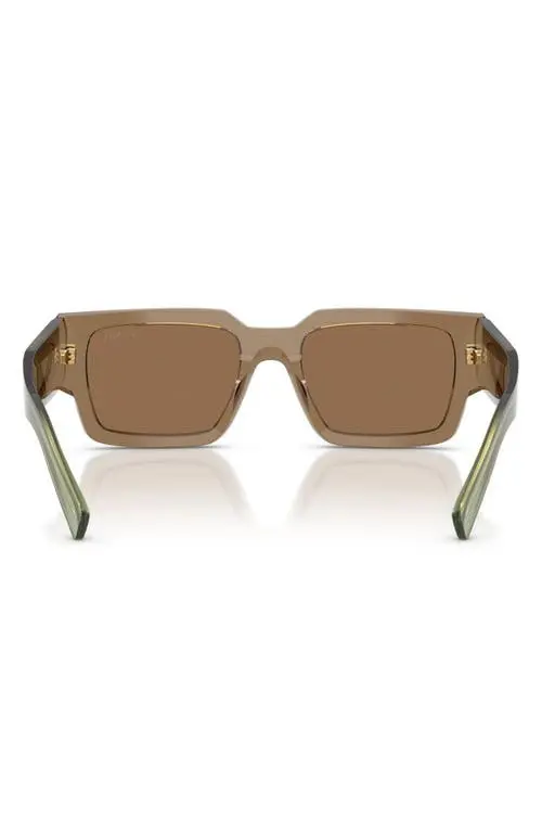 Prada 55mm Rectangular Sunglasses - Terra/light Brown