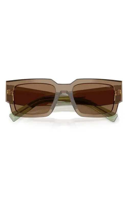 Prada 55mm Rectangular Sunglasses - Terra/light Brown