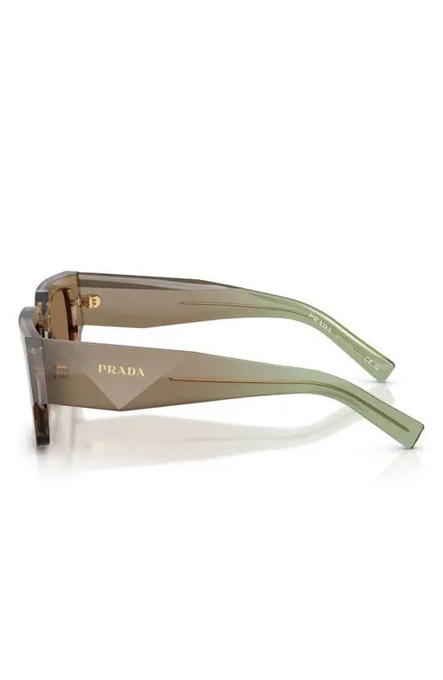 Prada 55mm Rectangular Sunglasses - Terra/light Brown
