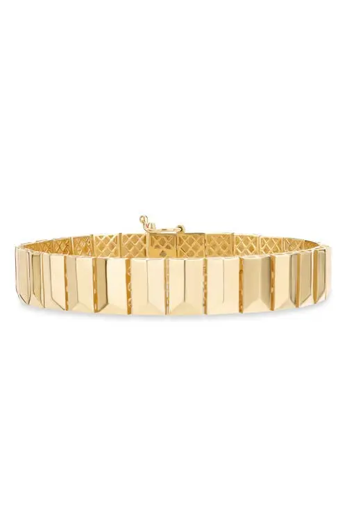 Lana Jewelry 14k Gold Grooved Tile Bracelet - Yellow Gold