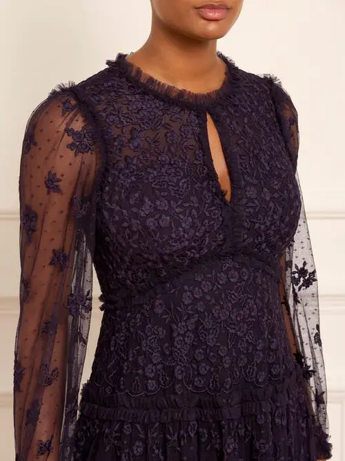 NEEDLE & THREAD Autumn Lace Ankle Gown