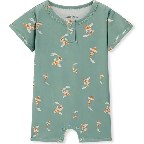 MILKBARN Cotton Stretch Shortall - Swimming Koi