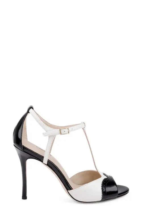 L'Agence Radha T-strap Sandal - Black/white