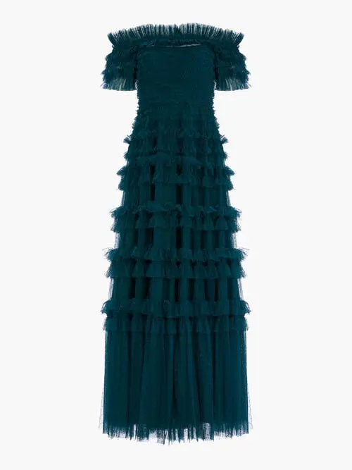 NEEDLE & THREAD Lisette Ruffle Off Shoulder Gown