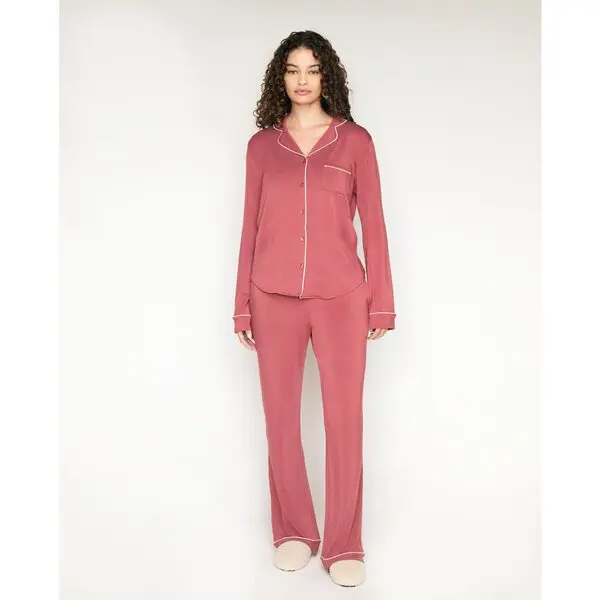 CRICKLE DAISY I'd Pick You Pajama Set - Burgundy