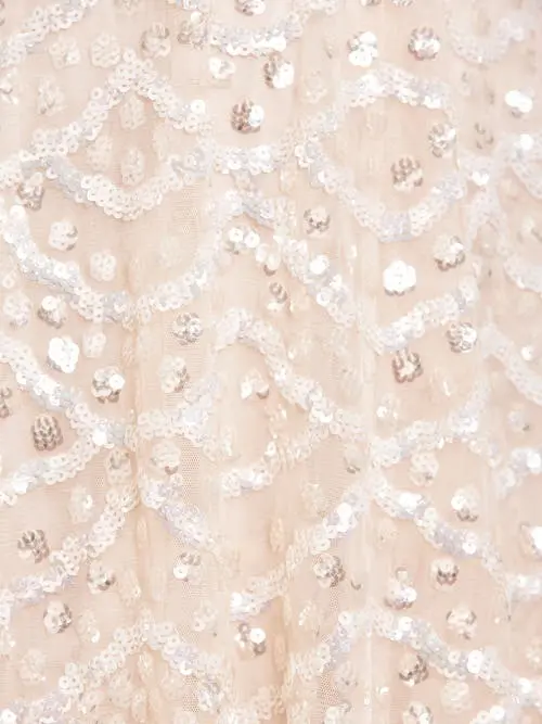 NEEDLE & THREAD Deco Dot Gloss Ankle Gown - Cream