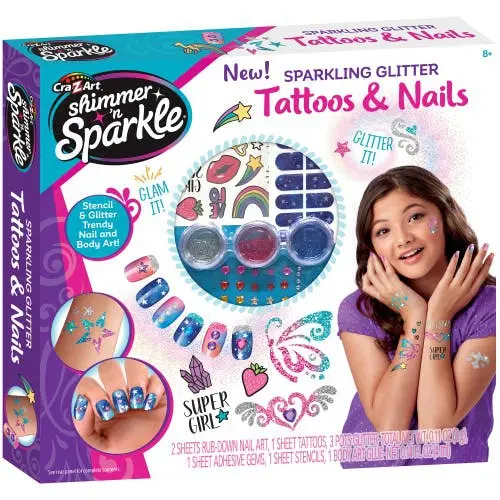 SHIMMER 'N SPARKLE Diy Sparkling Glitter Tattoos And Nails - Multicolored