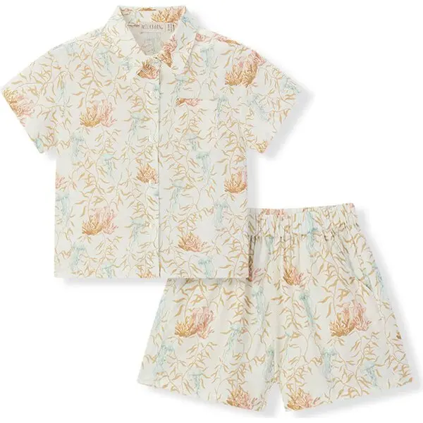 MILKBARN Linen Buttonup Shirt And Shorts Set - Under The Sea