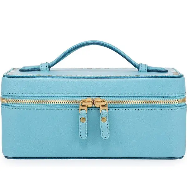 OLD TREND Clivia Genuine Leather Travel Beauty Box - Turquoise