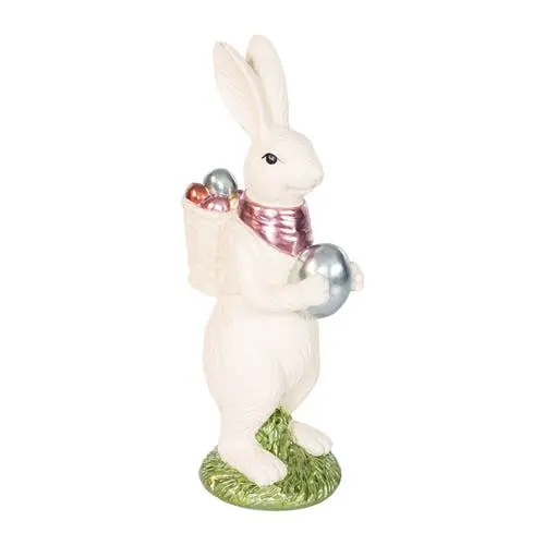 GALLERIE II Chocolate Medium Easter Rabbit Figurine - White