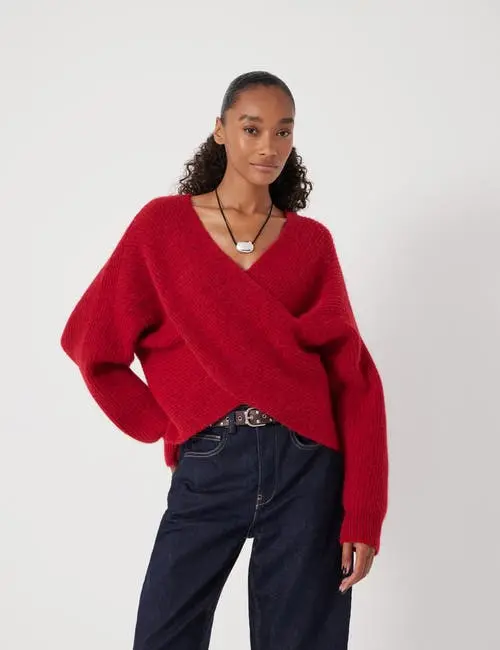 HUSH Wool Blend Jumper - Fiery Red