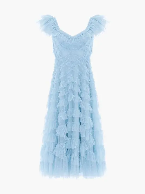 NEEDLE & THREAD Lola Backless Ballerina Gown - Aqua