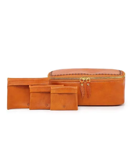 OLD TREND Celosia Genuine Leather Rectangular Jewelry Case - Caramel