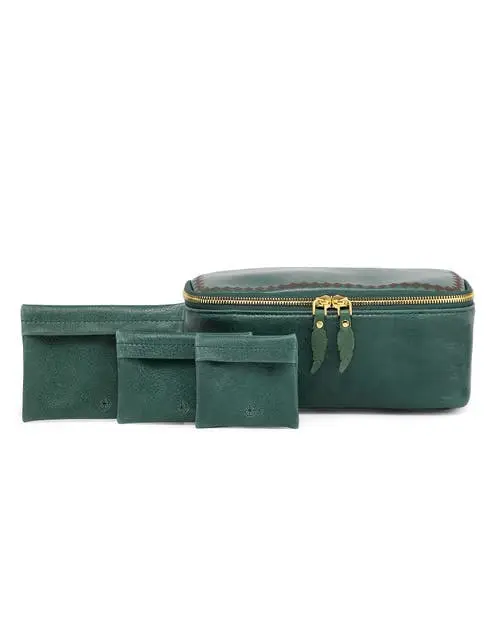 OLD TREND Celosia Genuine Leather Rectangular Jewelry Case - Vintage Green