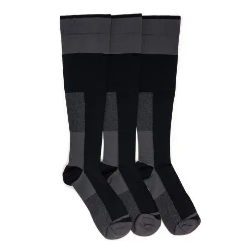 RUFF N TUFF Tall Nylon Blend Compression Socks - Black/grey