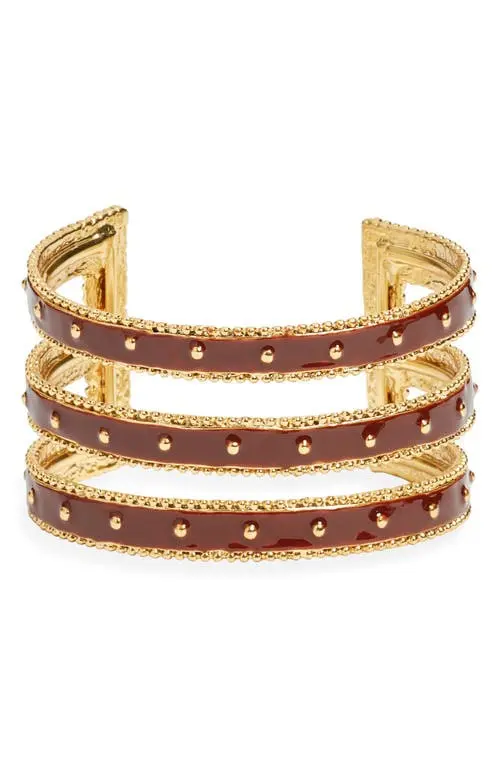 KARINE SULTAN Espresso Split Cuff Bracelet - Gold
