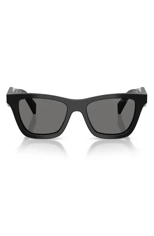 Prada 51mm Polarized Butterfly Sunglasses - Black/dark Grey Polar