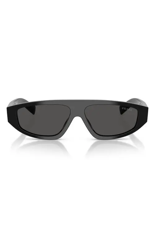 Prada 57mm Irregular Sunglasses - Black/dark Grey
