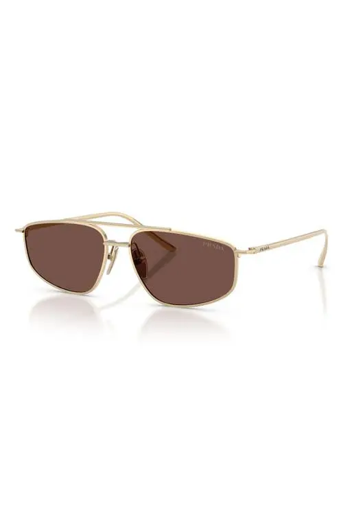 Prada 58mm Pillow Sunglasses - Pale Gold/black Chocolate