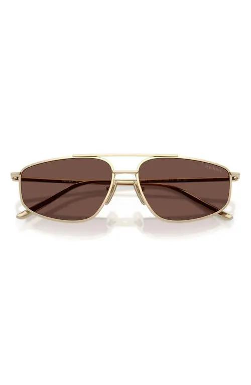 Prada 58mm Pillow Sunglasses - Pale Gold/black Chocolate