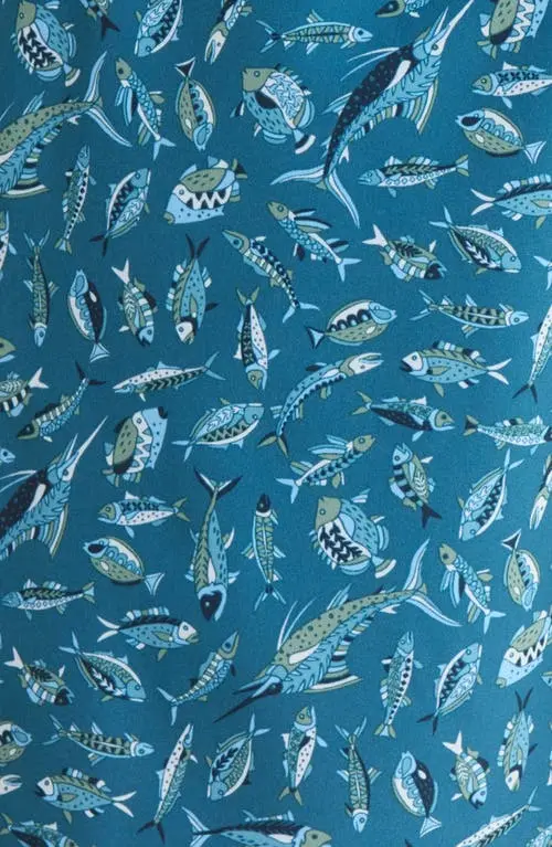 Tommy Bahama Naples Night Schooled Fish Print Swim Trunks
