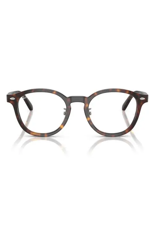Ray-ban 49mm Square Optical Glasses - Havana