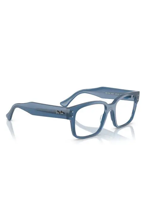 Ray-ban 53mm Square Optical Glasses - Transparent Blue