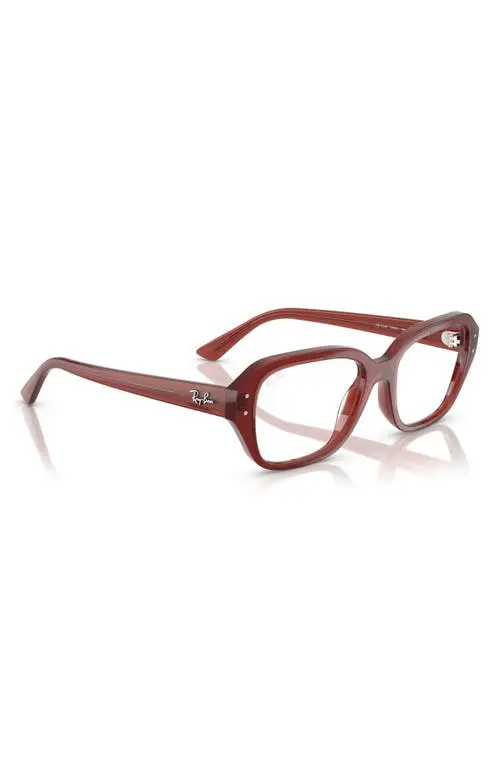 Ray-ban 51mm Square Optical Glasses - Brown
