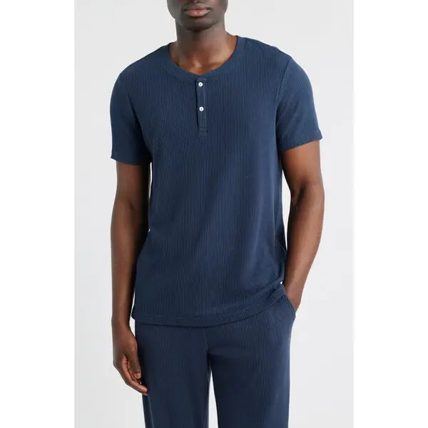 Daniel Buchler Ribbed Henley Pajama T-shirt
