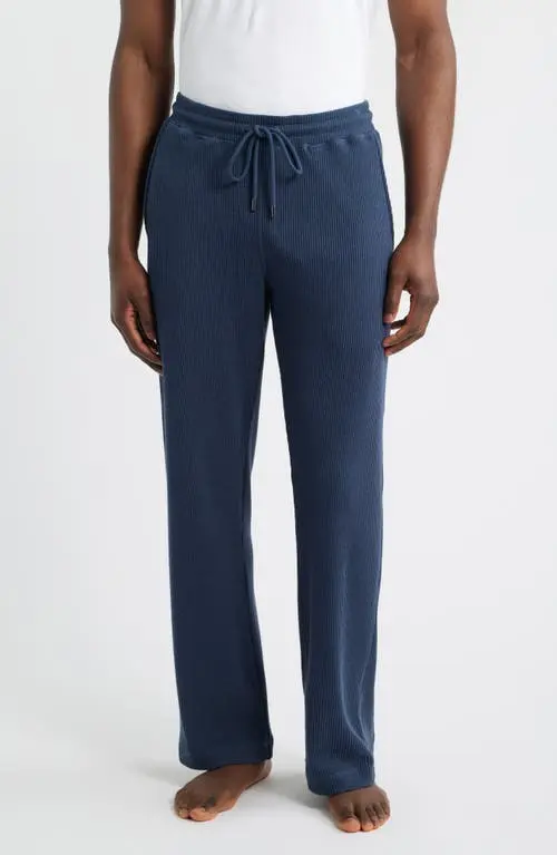 Daniel Buchler Ribbed Drawstring Pajama Pants - College Navy