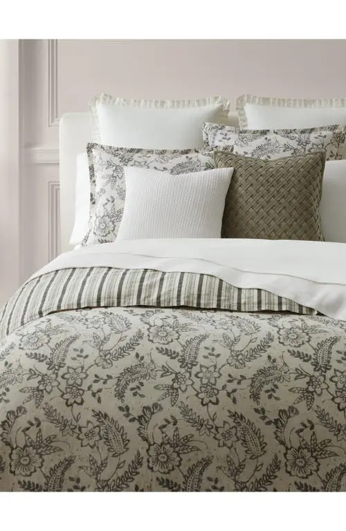 Ralph Lauren Sara Paisley & Stripe Reversible Cotton Duvet Cover & Sham Set - Grey