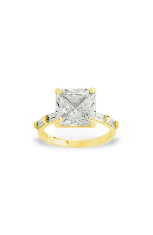 Sterling Forever Princess-cut Cubic Zirconia Ring - Gold