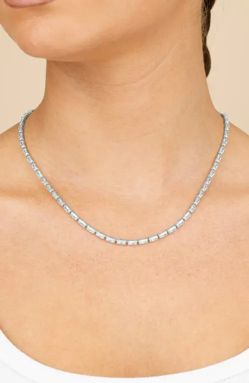 Sterling Forever Modernist Baguette Tennis Necklace