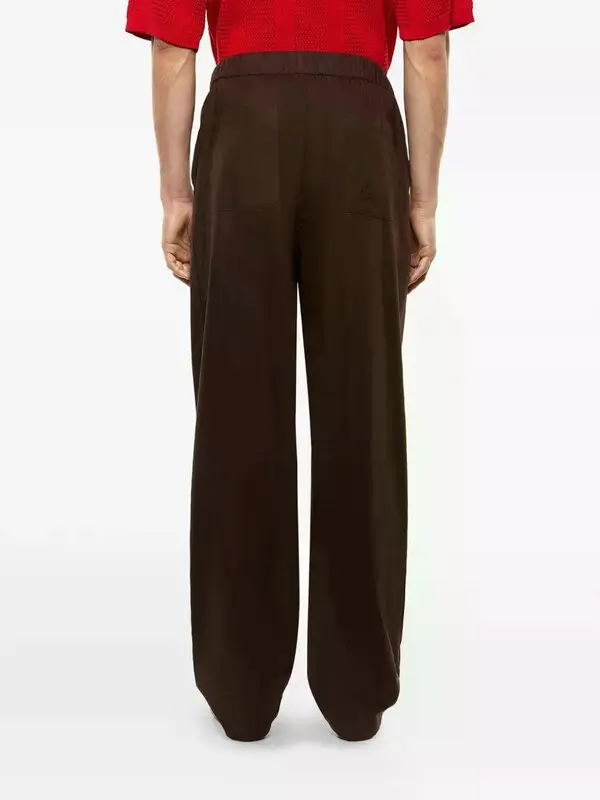 LANEUS Elasticated-waistband Front-pleat Trousers