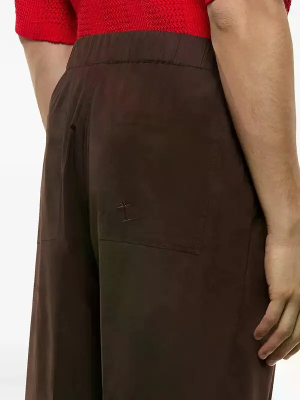 LANEUS Elasticated-waistband Front-pleat Trousers