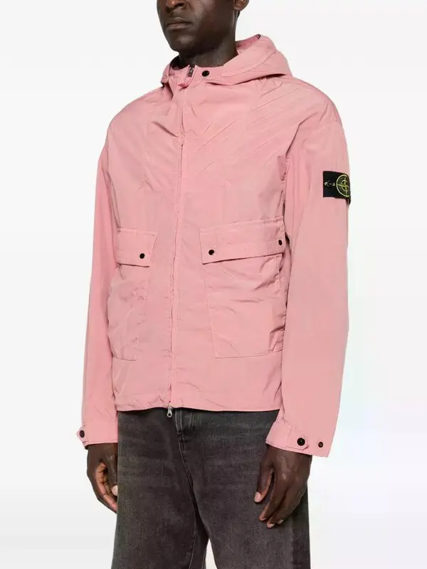 Stone Island Hooded Flap-pocket Light Jacket - Pink