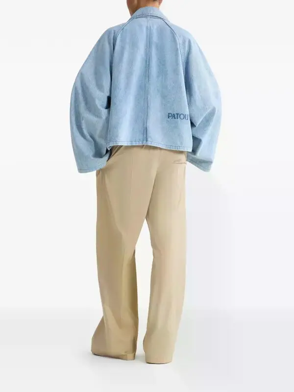 PATOU Oversized Cropped Jacket - Blue