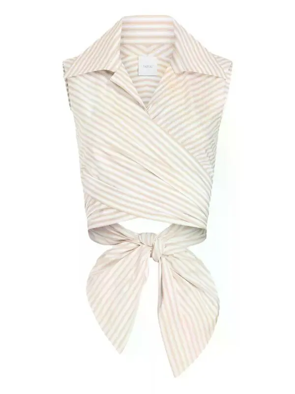 PATOU Striped Sleeveless Top - Neutrals