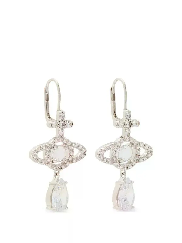 VIVIENNE WESTWOOD Embellished Hoop Earrings - Silver