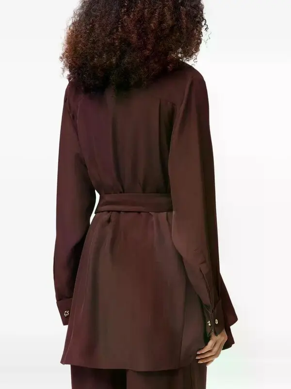 Loewe Belted Silk Blouse - Red