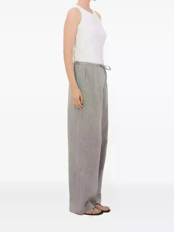 Loulou De Saison Clark Pleated Drawstring Trousers - Grey