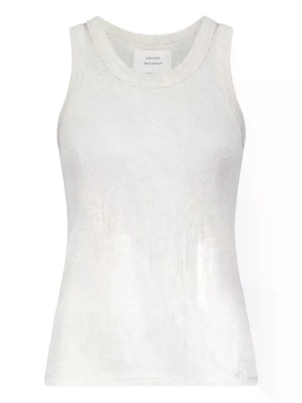 Loulou De Saison Limba Embroidered Tank Top - Grey