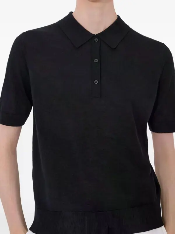 Loulou De Saison Migo Button Ribbed Polo Shirt