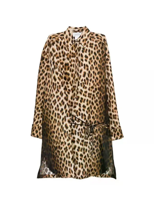Sportmax Leopard Print Lace Mini Dress