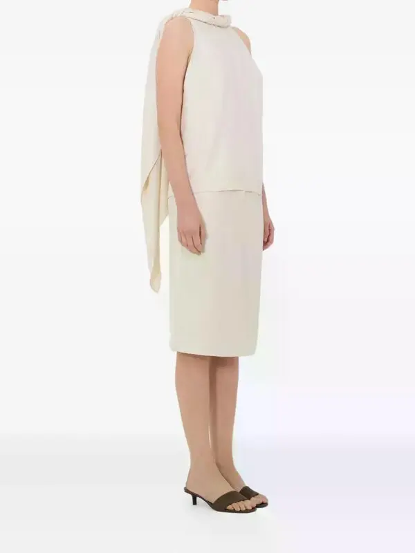 Loulou De Saison Twisted-collar Sleeveless Blouse - Neutrals